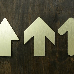 Arrow Modern Wall Sign . Stainless Directional Arrow . Fronts Address ...