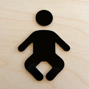 Door Signs for Babies . Bronze Symbol Figures Plate. Modern Diaper ...