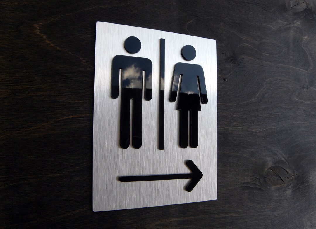 Restroom Arrow Door Signs. Commercial Directional Signs. Directions ...