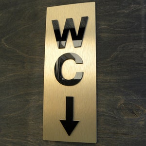 Restroom Vertical Wall Sign. Restrooms Door Signs With Arrows. Restroom ...