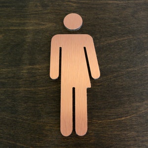 Restrooms Modern Figures Door Signs. Stainless Set Men Woman Neutral WC ...