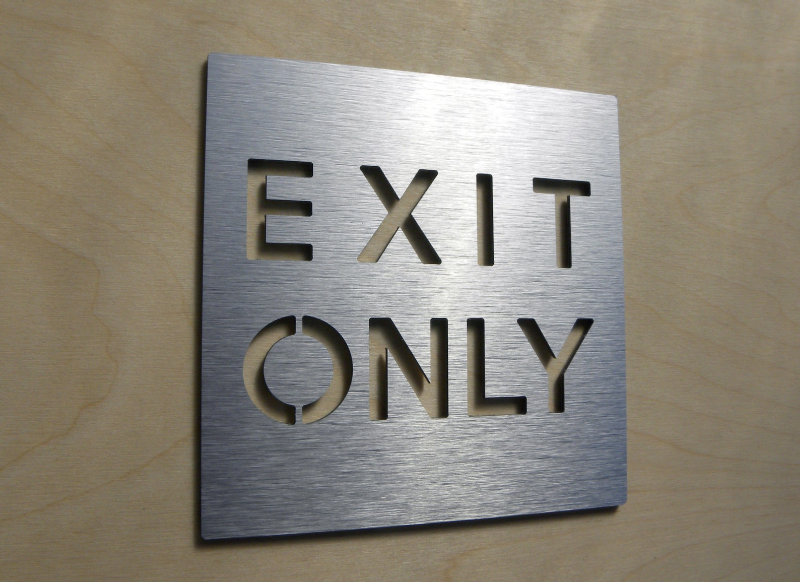 Exit Only Sign. Modern Silver Only Exit Plaque. Info EXIT Square Signs ...