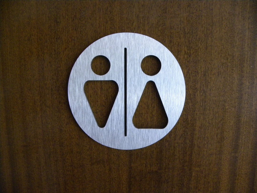 Bathroom Modern Door Sign. Contemporary Stainless Steel Batrooms Signs ...