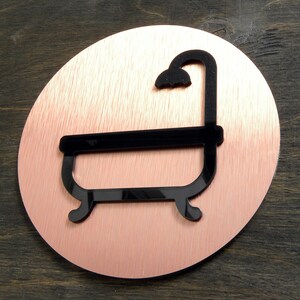 Shower Room Door Sign. Brass Bathroom Adhesive Doors Plaques. - Etsy