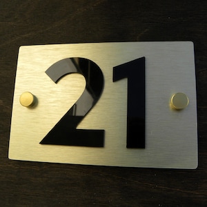 Hotel Front Door Sign . Modern Gold Metal Apartment Signage in Custom ...
