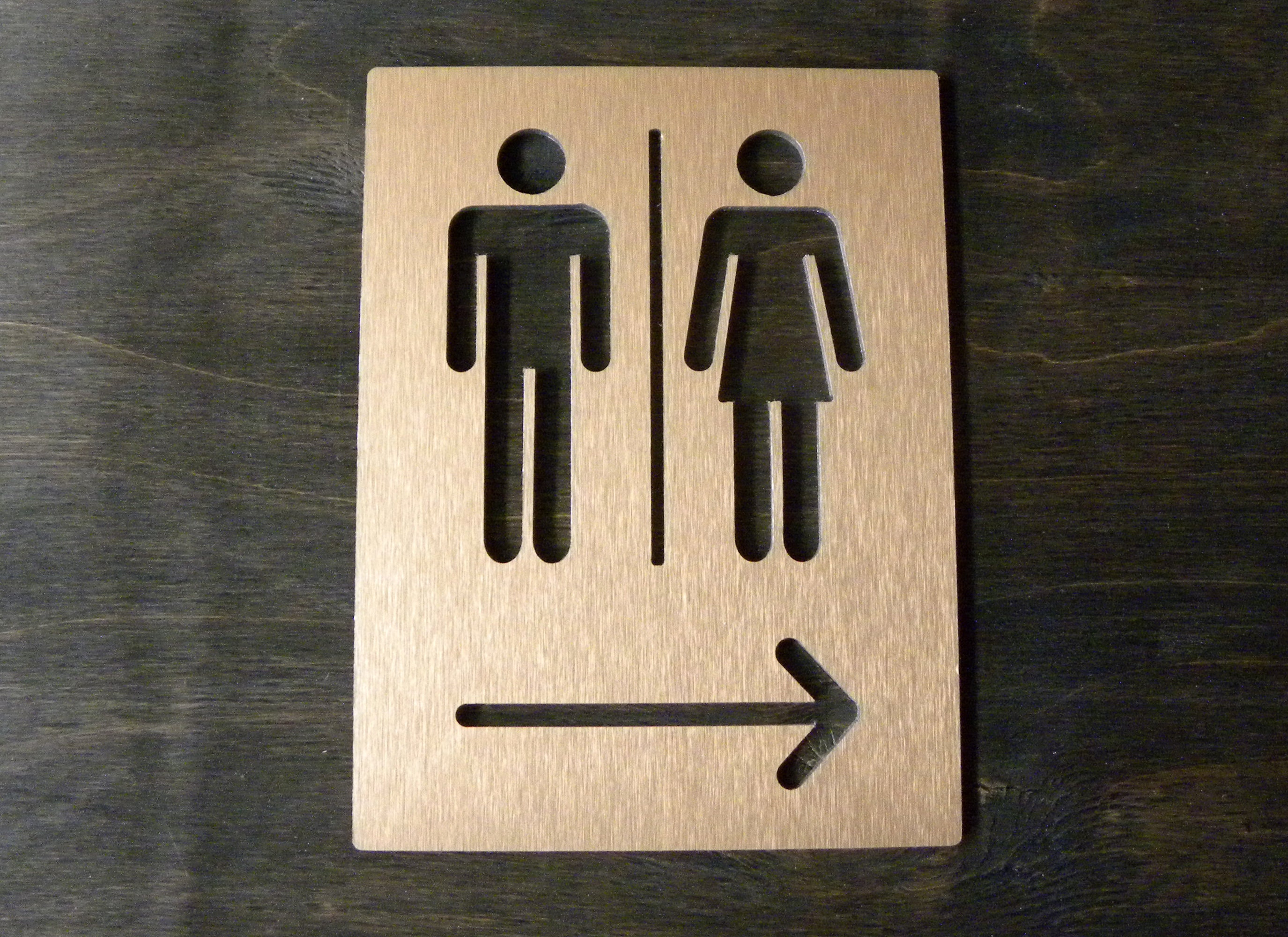 Bathroom Signs With Arrow