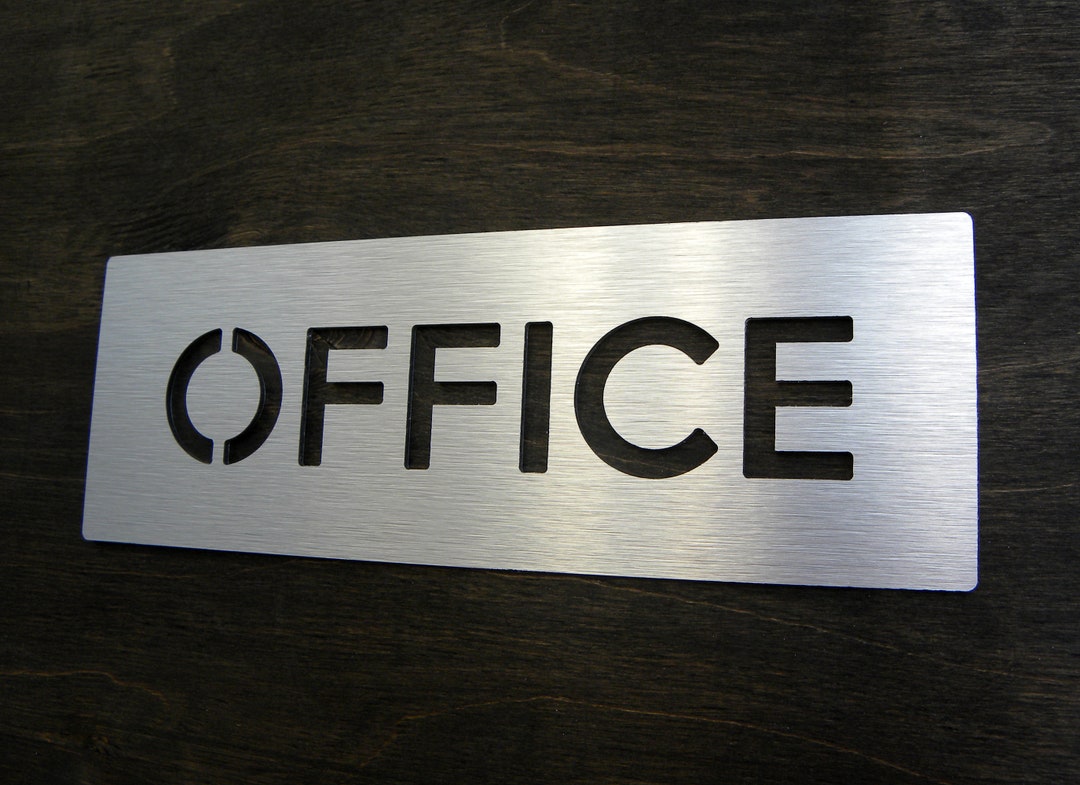 OFFICE - Signs for Offices - Adhesive Doors Silver Plate - Business ...