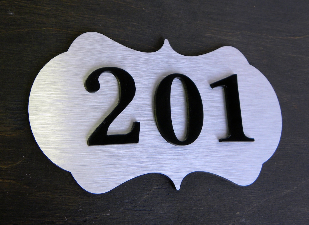 Apartment Front Door Sign. Stainless Silver Plates for Doors ...