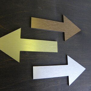 Directional Arrow Wall Sign. Stainless Directions Plate. Silver Number ...