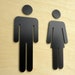 Restrooms Modern Figures Door Signs. Stainless Set Men Woman Neutral WC ...