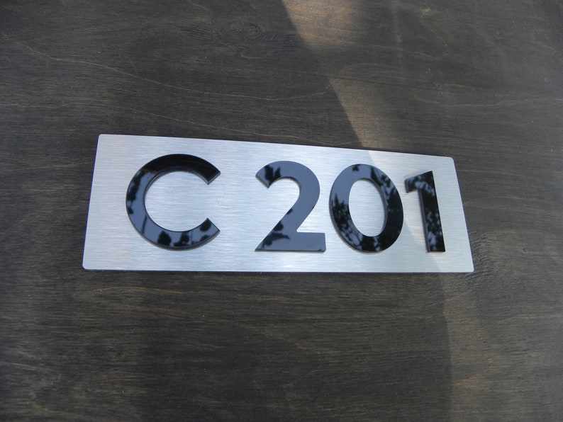 Custom Apartment Front Door Sign. Stainless Silver Apartments | Etsy