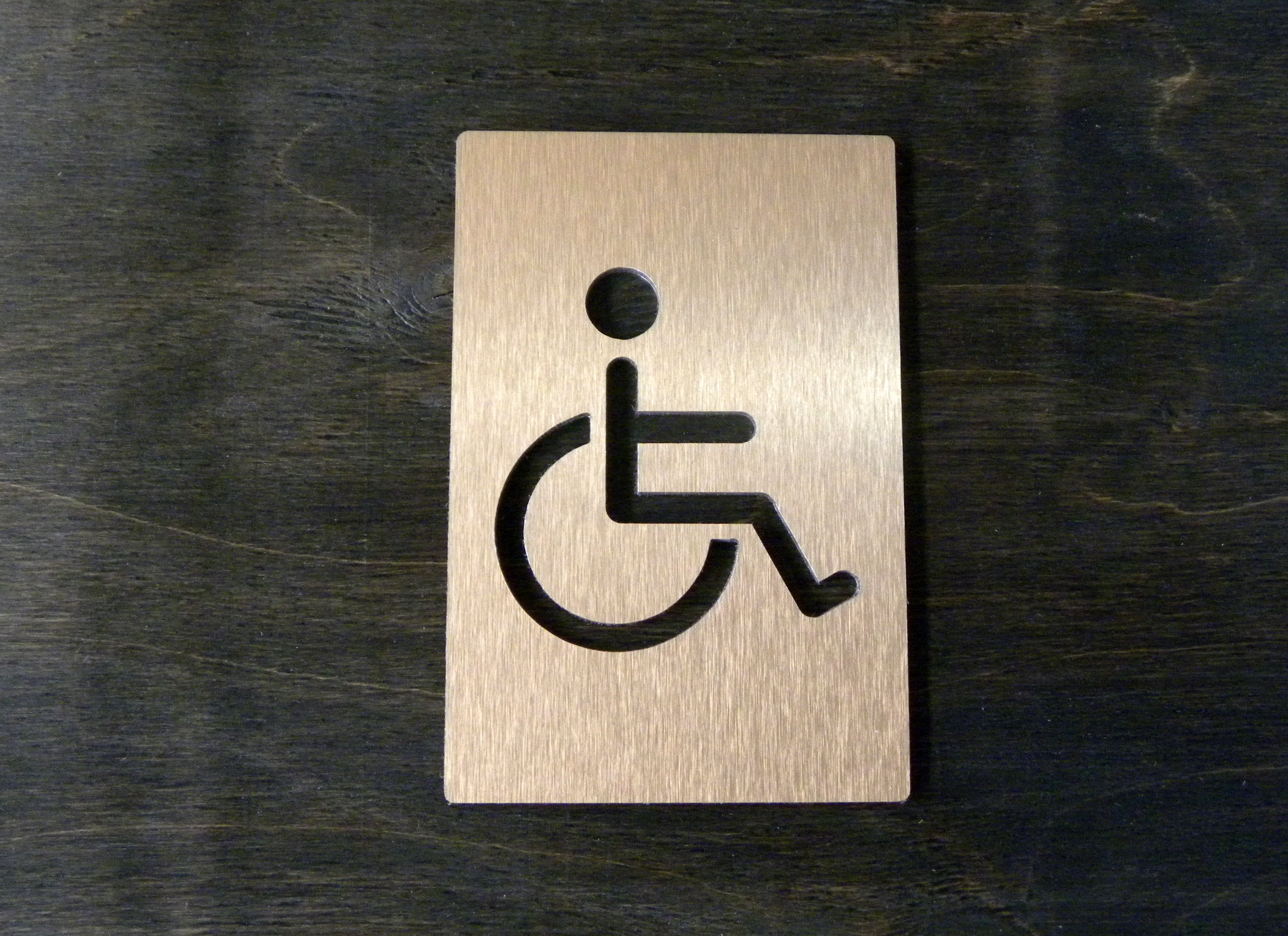 Aluminum Disability Bathroom Door Sign. Bathrooms Brushed | Etsy