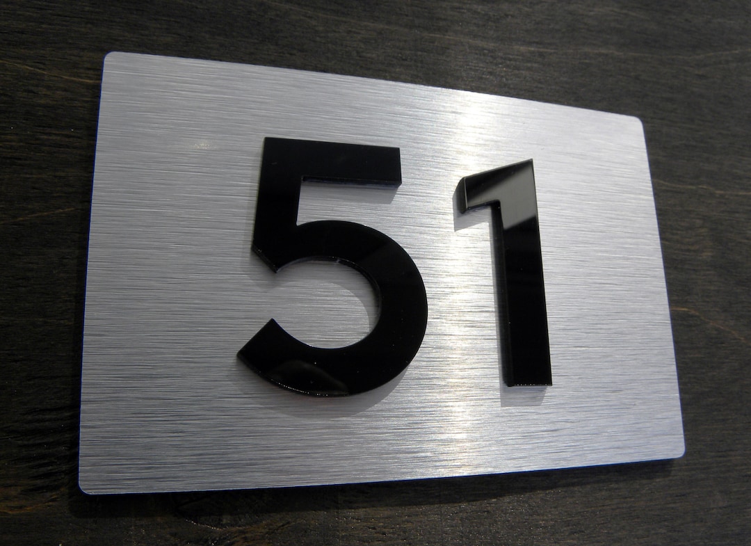 Front Door Silver Signs. Address Stainless Sign for Doors. Number ...