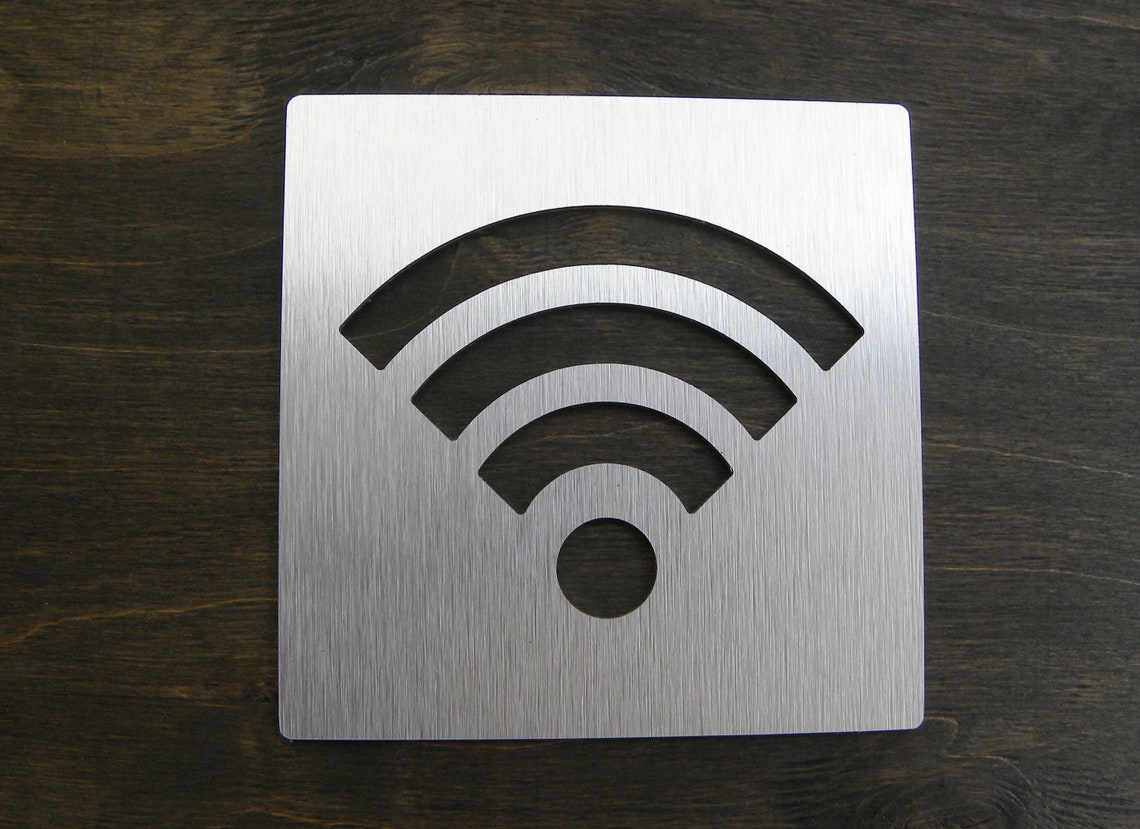 Wi Fi Modern Door Sign. Square Wifi Door Plaque. Plates Wi-fi. - Etsy