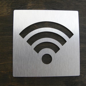 Wi Fi Modern Door Sign. Square Wifi Door Plaque. Plates Wi-fi. Hotel ...