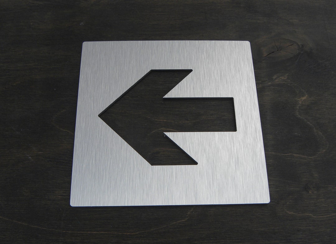 Arrow Directional Modern Wall Sign. Stainless Directions Sign. Address ...