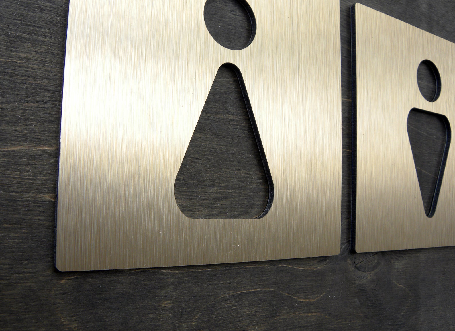 Restrooms Modern Door Sign. Stainless Restroom Man & Woman Signs ...