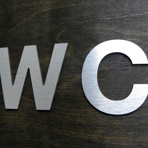 Bathrooms WC Letters for Walls. Restroom Directional Adhesive Door ...