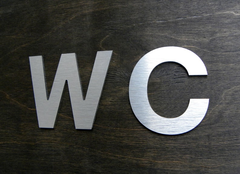 Bathrooms WC Letters for Walls. Restroom Directional Adhesive - Etsy UK