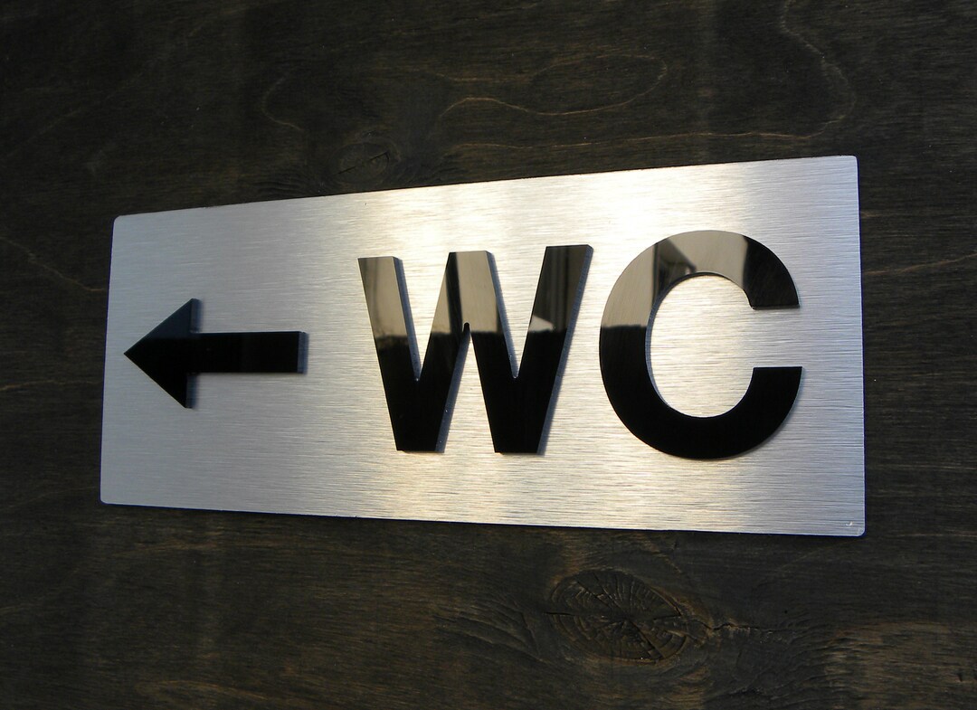 Restroom Directional Wall Sign. Restrooms Door Signs With Arrows ...