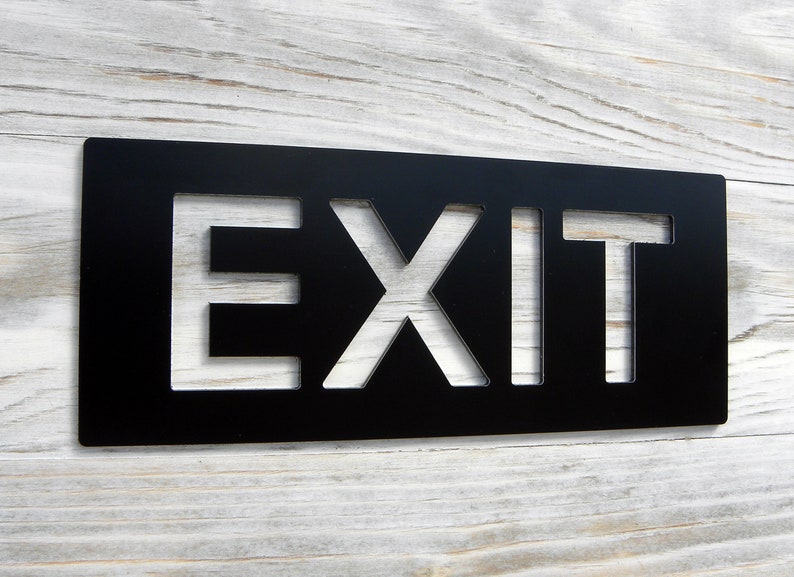 Exit Plaque. Modern Wall Door Exit Plate. Info EXIT | Etsy