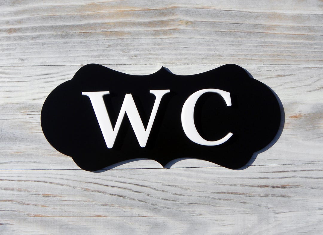 WC Sign for Doors | Water Closet Door Signs | Man & Woman | Black Matte ...