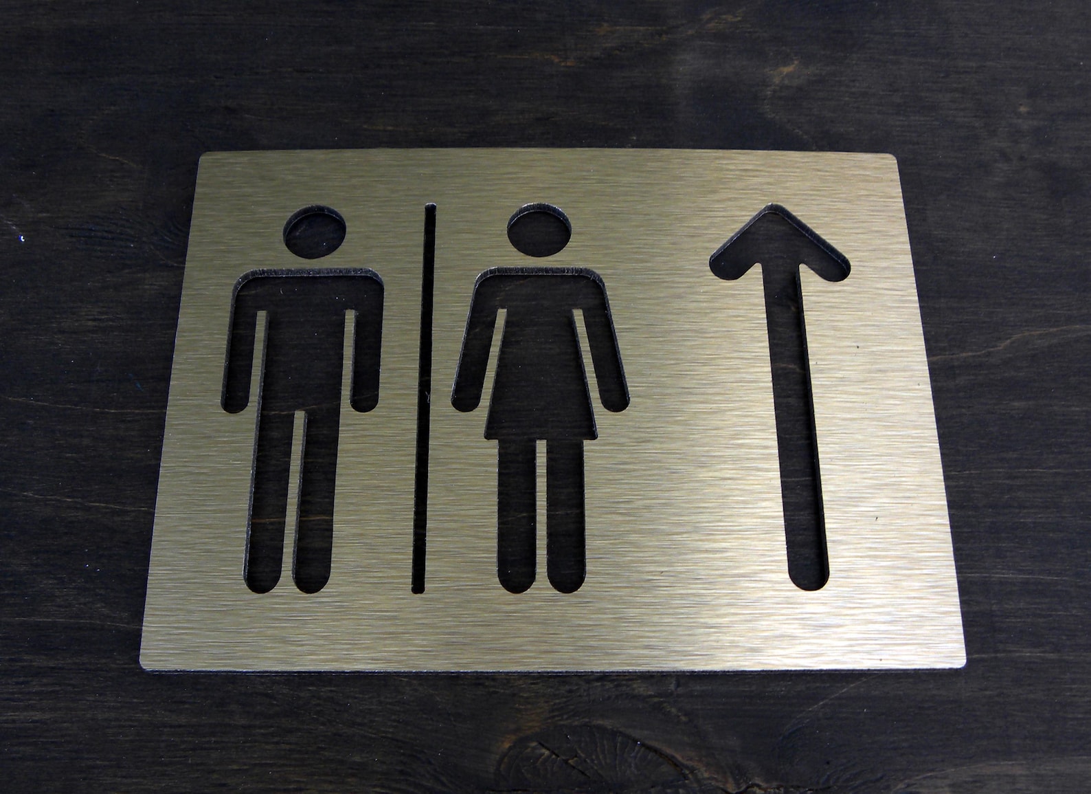 Bathrooms Door Sign With Directional Arrows - Straight Ahead Pointing ...