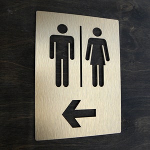 Bathroom Directional Silver Sign . Commercial Direction Signs for ...