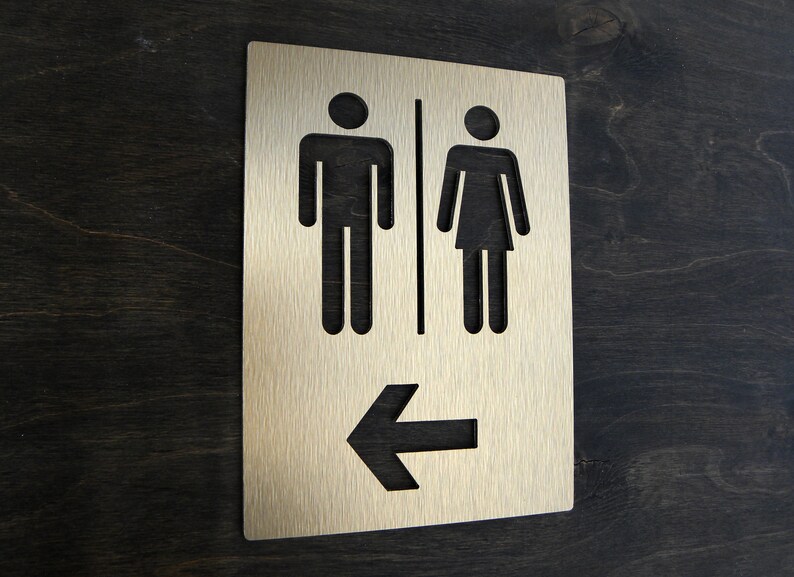 Restroom Directional Sign | Commercial Down up Left Right Signs With ...