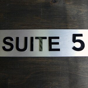 SUITE Modern Door Sign | Stainless Number Signs | Apartment Plate Digit ...