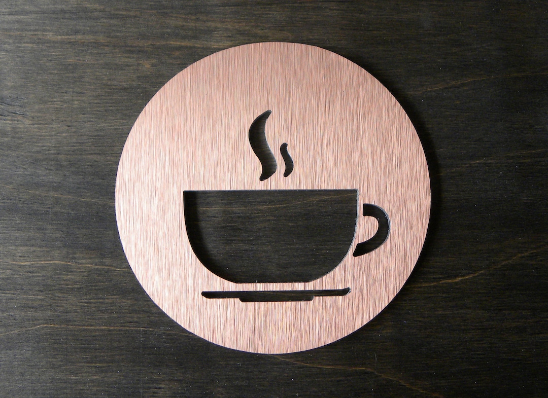 Coffee Bar Door Sign. Kitchen Modern Coffee Cup Signs. Office Decor ...