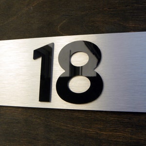 Custom Apartment Front Door Sign. Stainless Silver Apartments Number ...