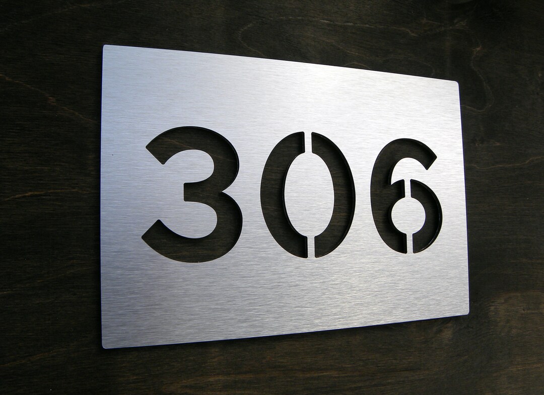 Apartments Signs. Stainless Silver Plates for Doors. Unit Complex Front ...
