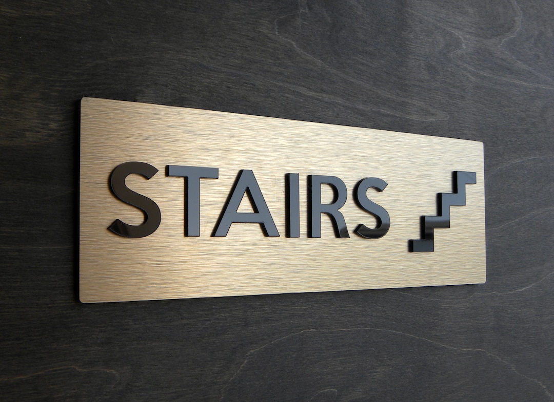 Step Stairway Sign . Custom Level Entrance Plaques for Business ...