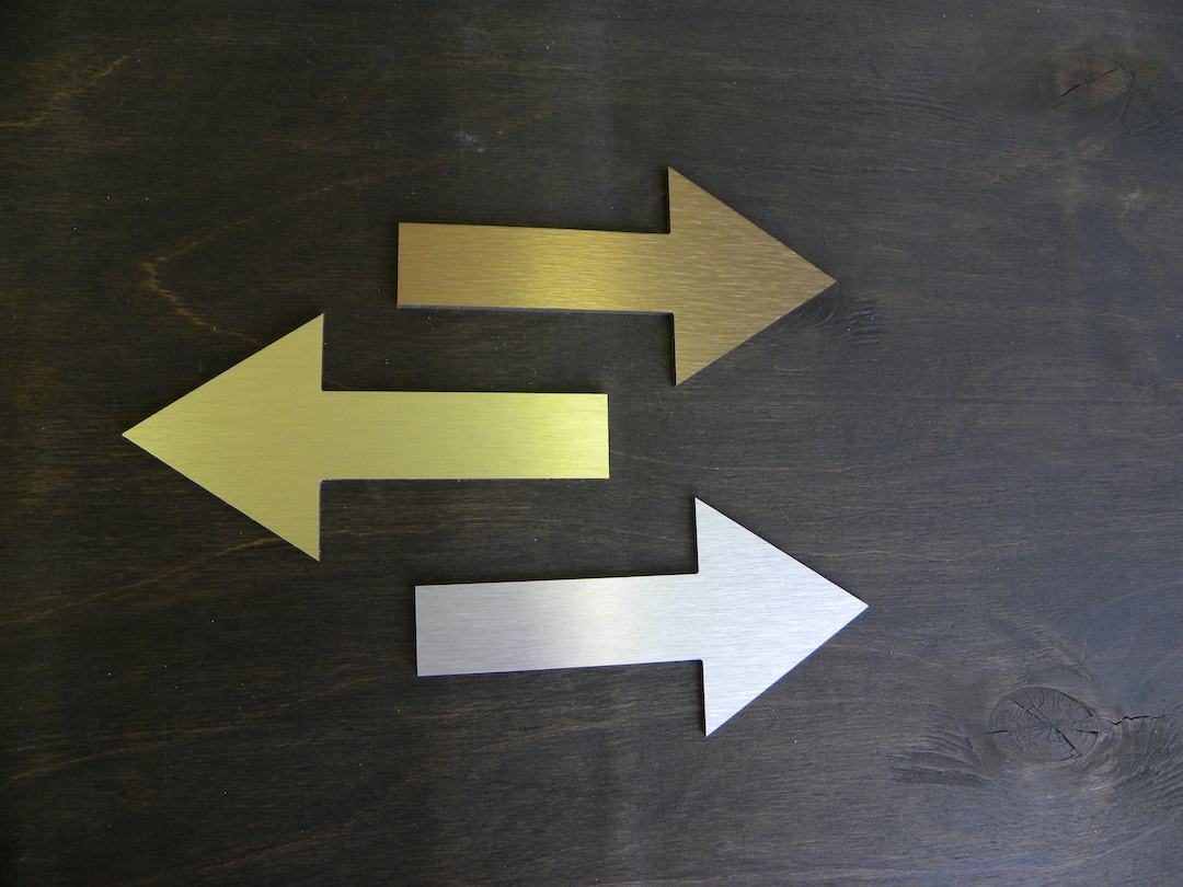 Arrows Directional Modern Wall Sign. Stainless Directions Sign. Address ...