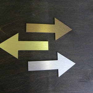 Directional Arrow Wall Sign. Stainless Directions Plate. Silver Number ...