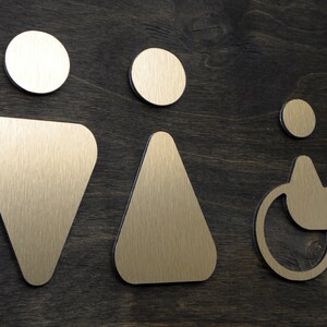 Bathroom Creative Door Figure Sign. Silver Modern Bathrooms Doors ...