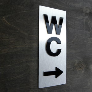 Restroom Vertical Wall Sign. Restrooms Door Signs With Arrows. Restroom ...