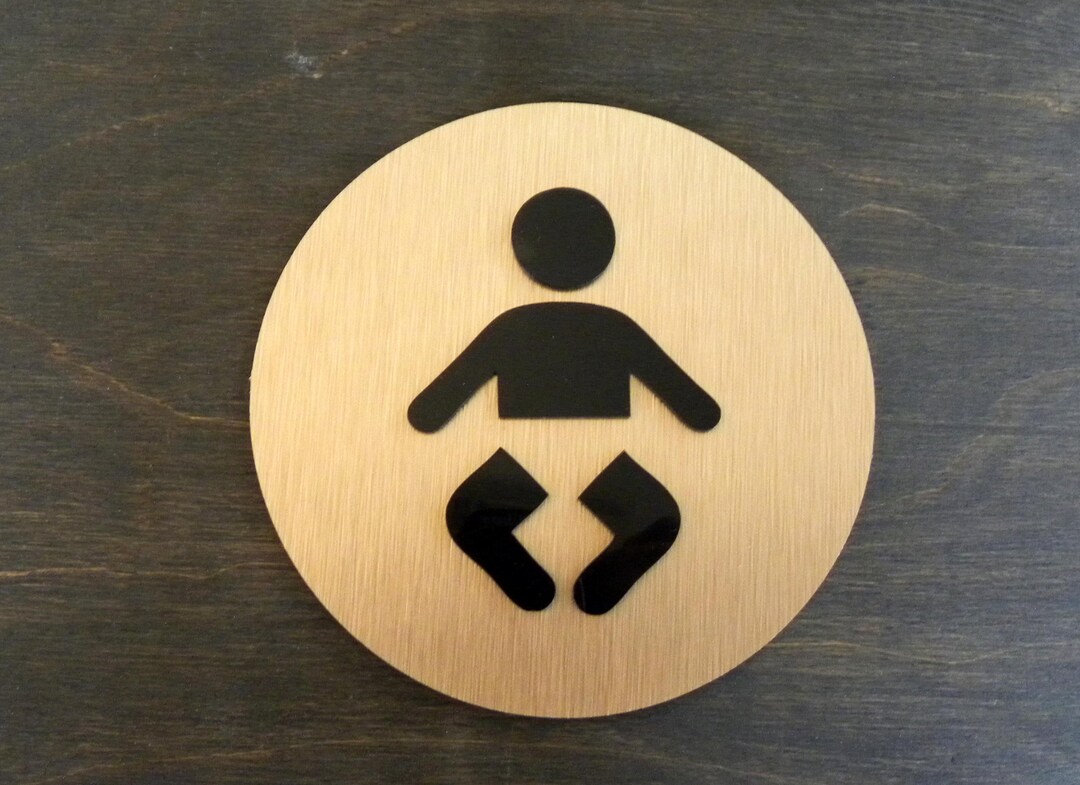 Baby Door Sign - Modern Changing Station Plate - Custom Signage ...