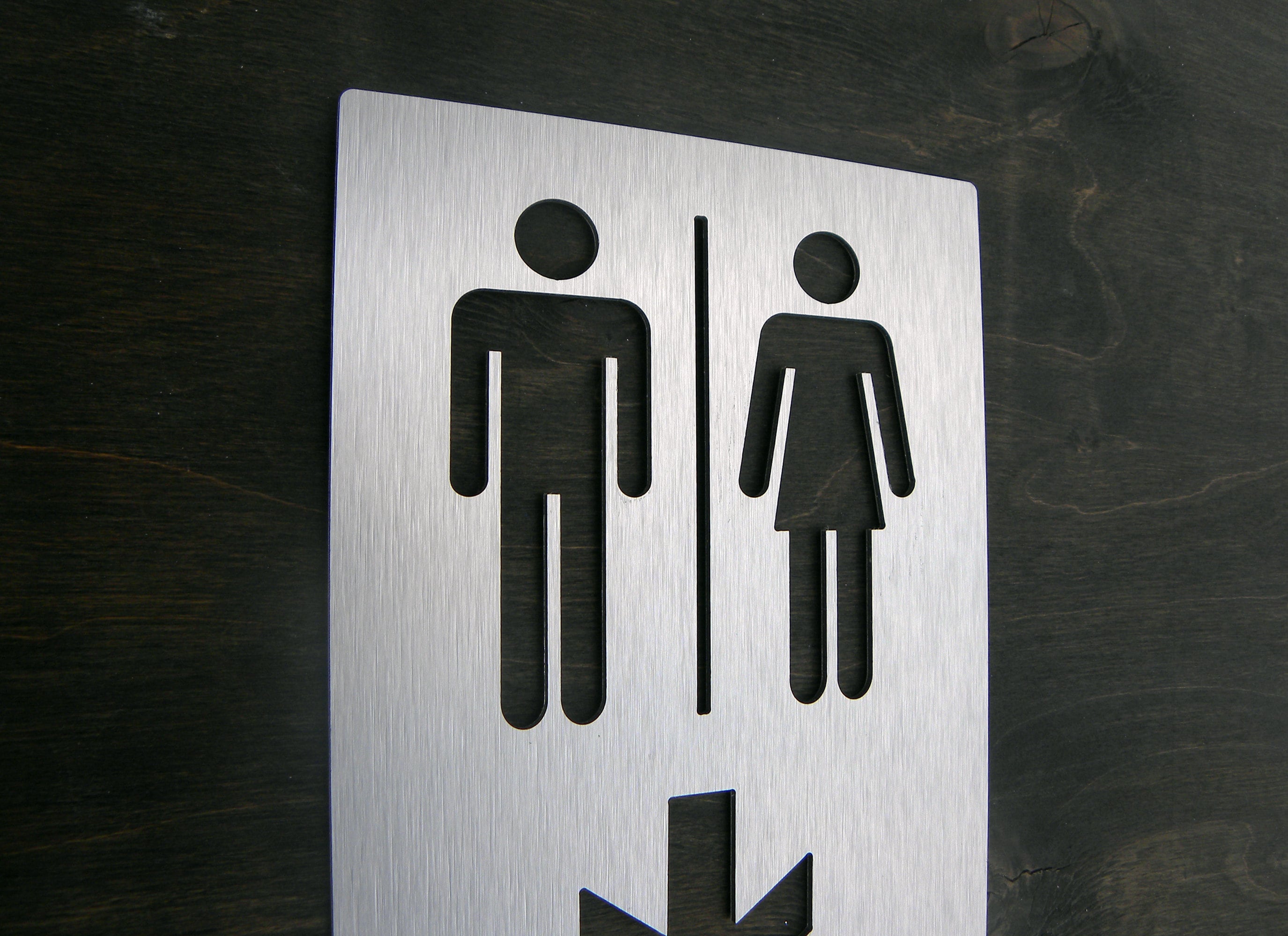 Restroom Directional Sign | Commercial Down up Left Right Signs With ...