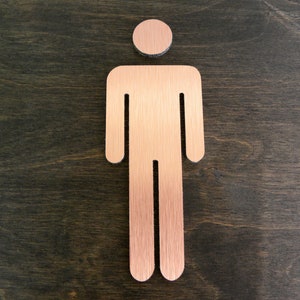 Restrooms Modern Figures Door Signs. Stainless Set Men Woman Neutral WC ...