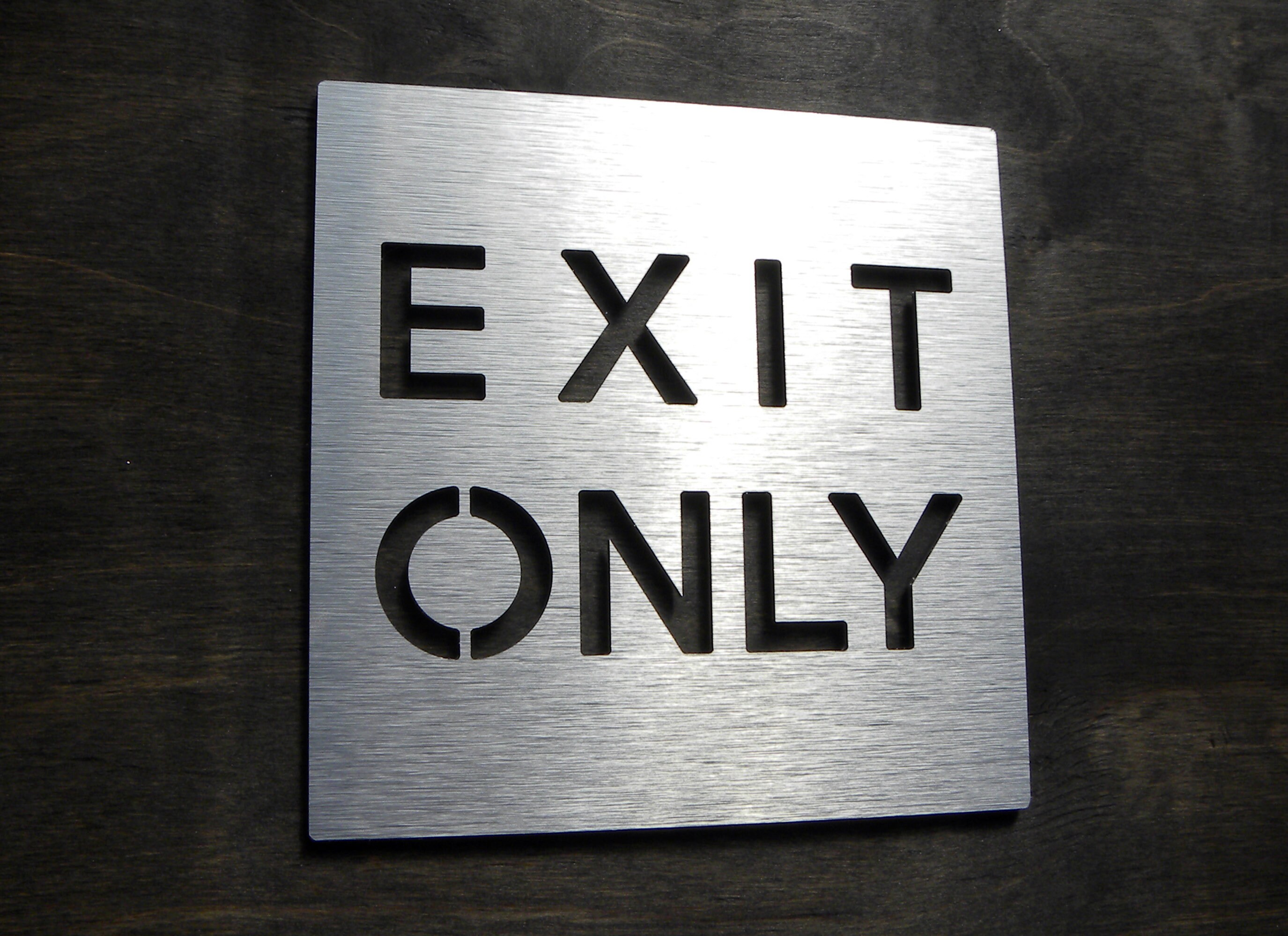 Exit Only Sign. Modern Silver Only Exit Plaque. Info EXIT Square Signs ...