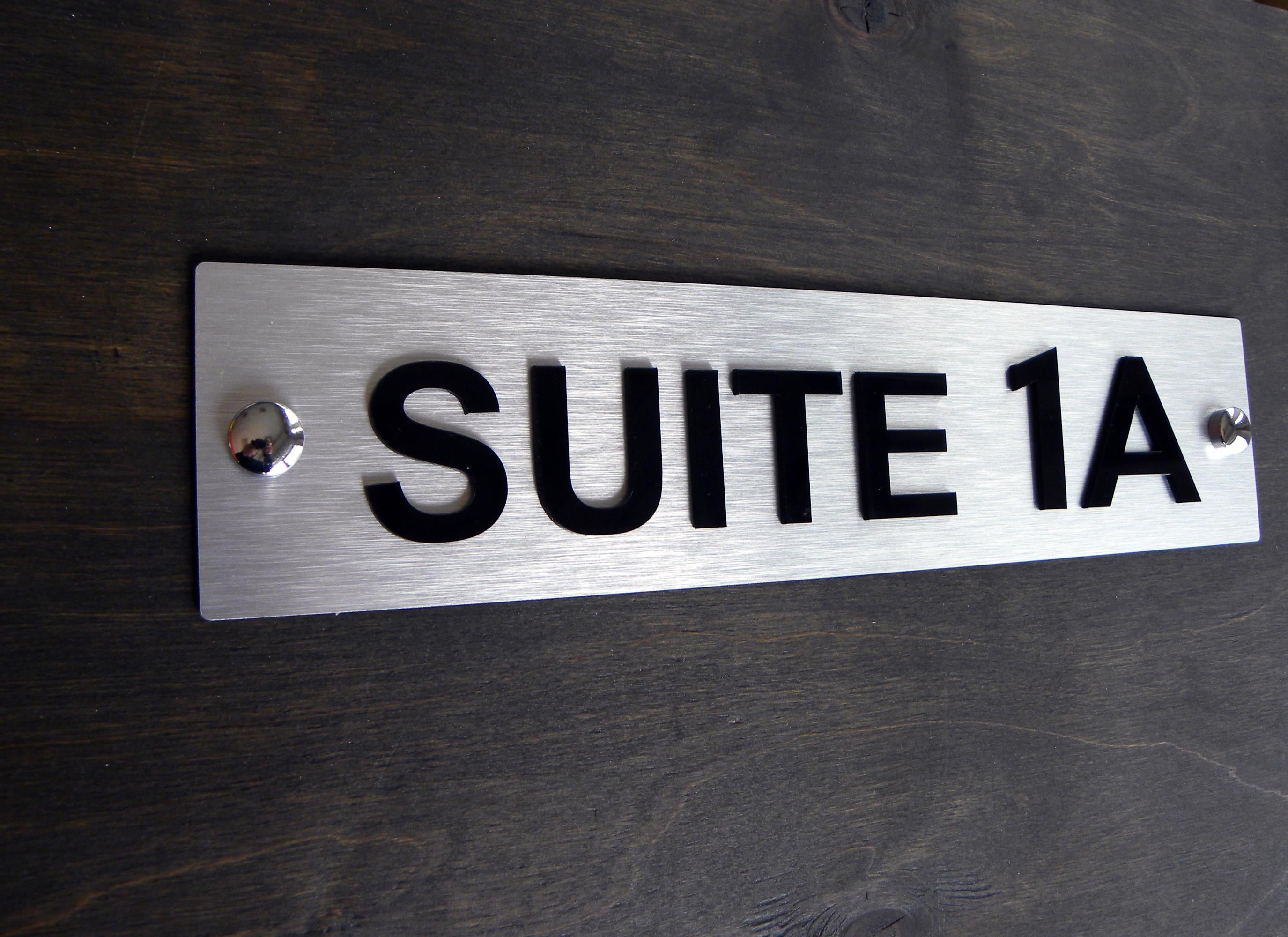 SUITE Modern Door Sign | Stainless Number Signs | Apartment Plate Digit ...