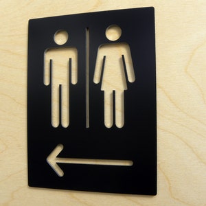 Bathrooms Directional Door Sign. Commercial Direction Signs for Bathrom ...