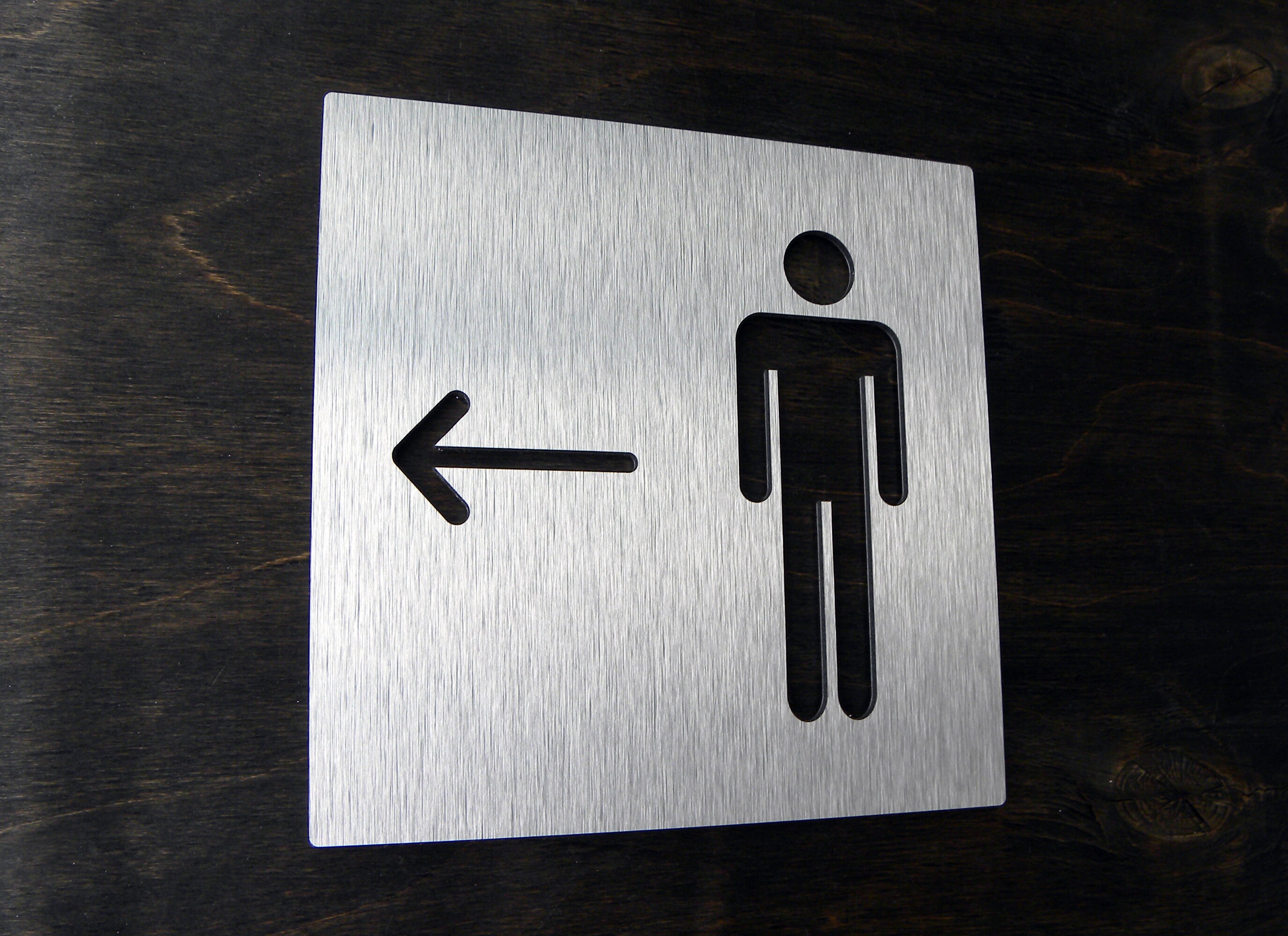 Bathrooms Door Sign With Directional Arrow . Plaques for Bathroom ...