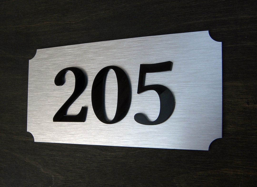 Hotel Front Door Sign. Stainless Silver Brushed Plates for Hotels ...
