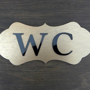 WC | Water Closet Door Sign | Man & Woman for Toilet Doors | Plates for ...
