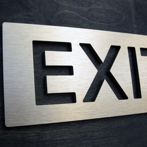 Exit Sign for Doors . Modern Wall Plaque . Info EXITS Rectangular Signs ...