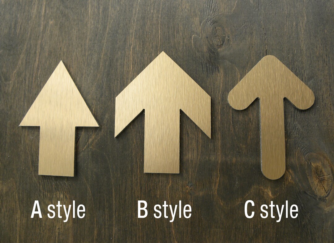 Arrow Modern Wall Sign . Stainless Directional Arrow . Fronts Address ...