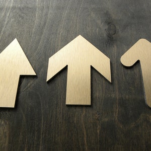 Arrow Modern Wall Sign . Stainless Directional Arrow . Fronts Address ...